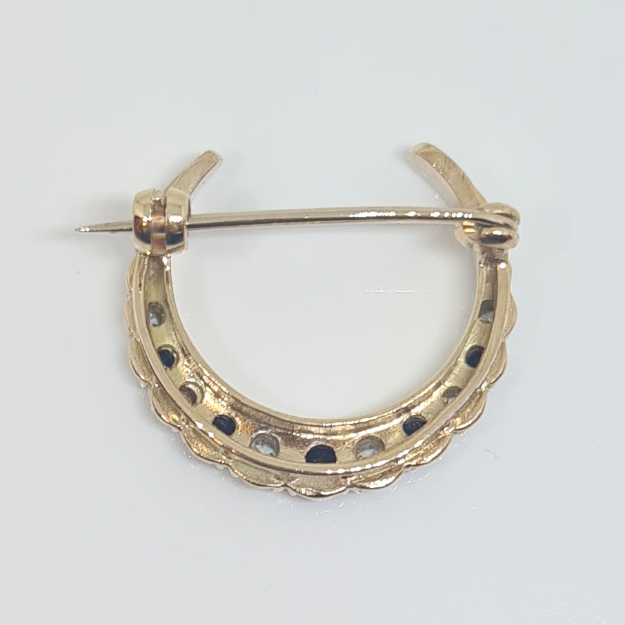 Sapphire & Diamond Crescent Moon Brooch – David's Jewellers
